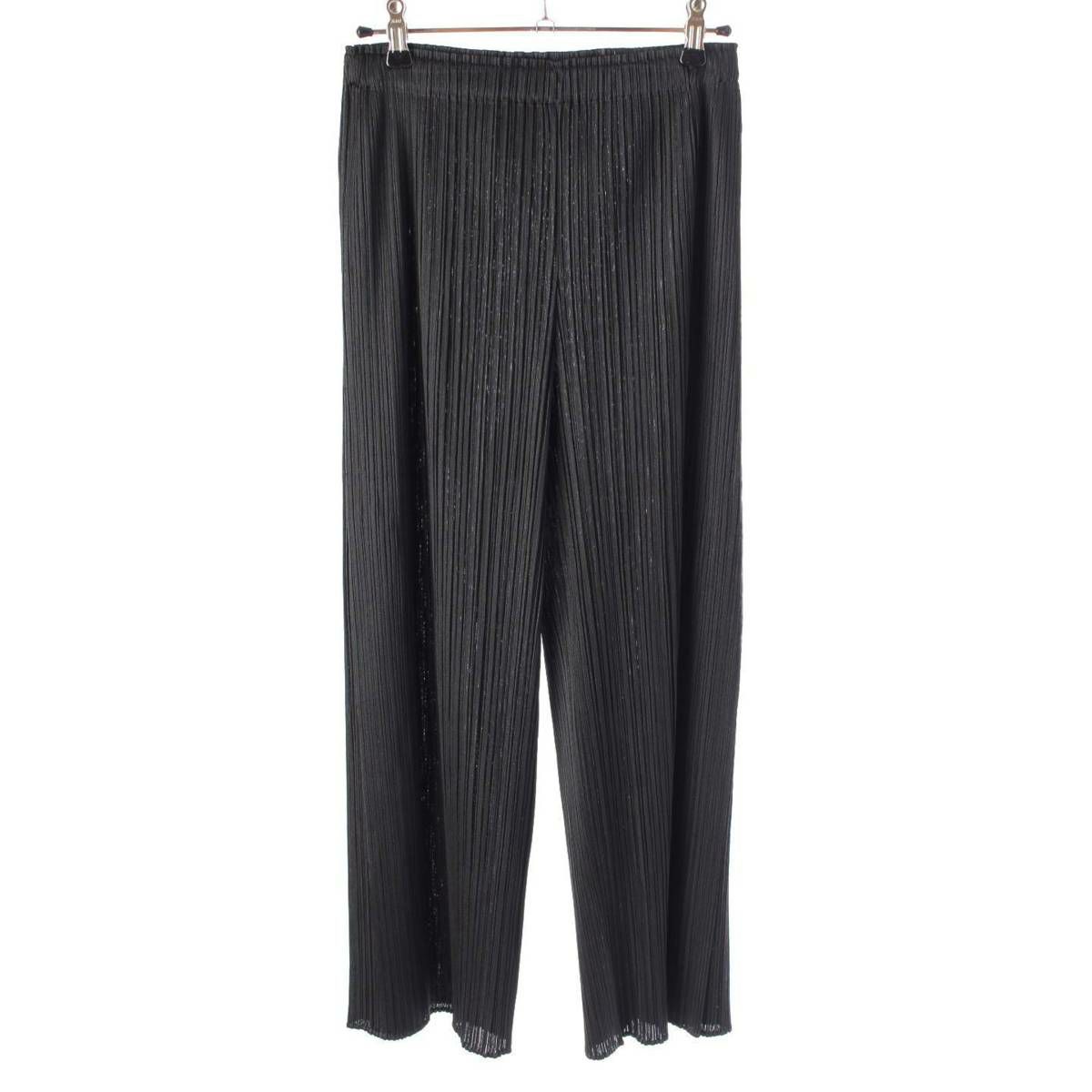 プリーツプリーズ イッセイミヤケ PLEATS PLEASE ISSEY サイドスリット ワイドパンツ ボトムス スラックス PP33 ...
